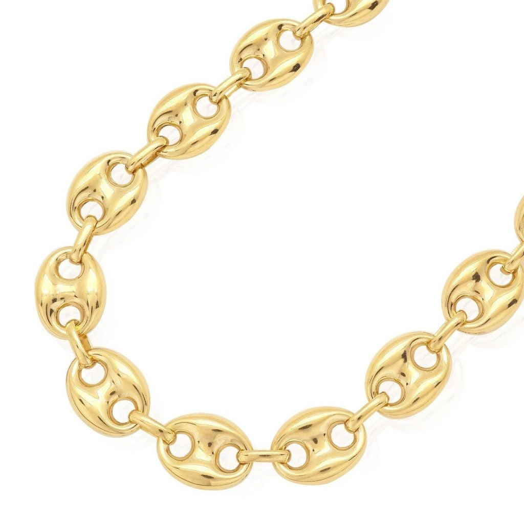 YELLOW GOLD PUFF GUCCI LINK CHAIN NECKLACE – Nelly's and Co